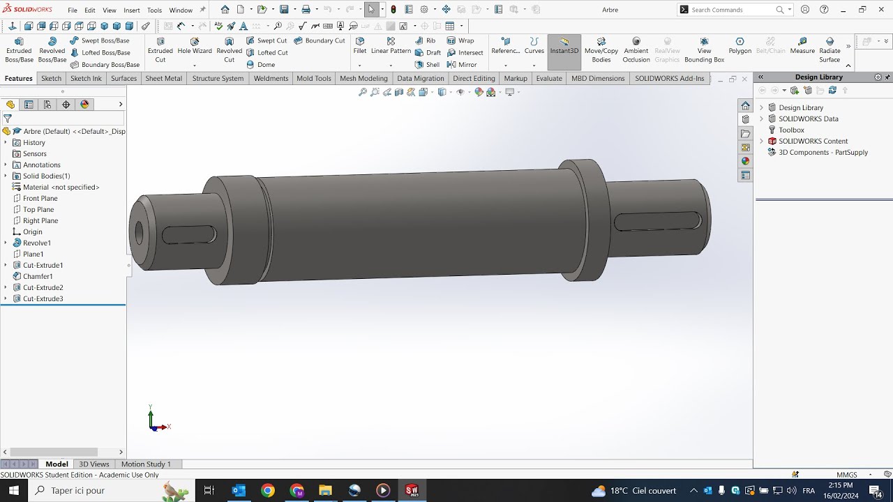 Tutorial pour Débutons : Création d'un arbre mécanique sur SolidWorks ...
