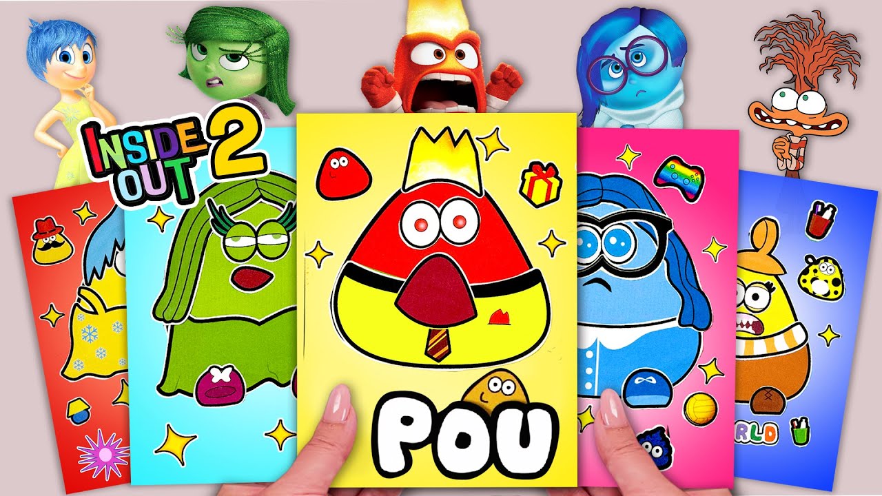 🎠paperdiy🎠 Decorate with Sticker Book 💩 POU cosplay Inside Out 2 💩 ...