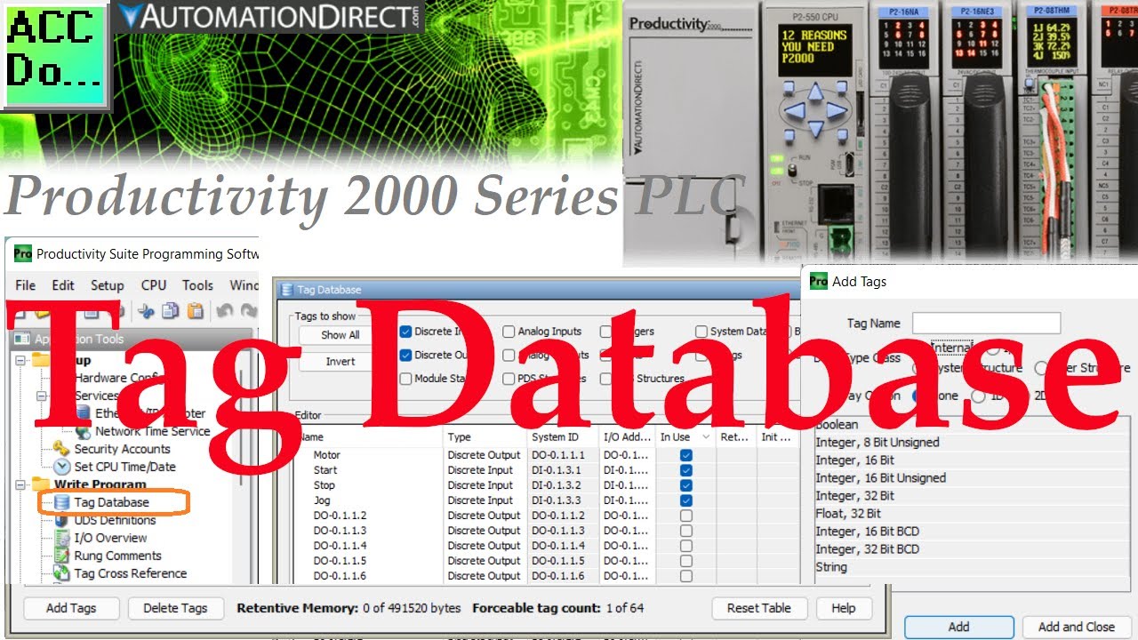 Productivity 2000 Series PLC Tag Database - YouTube