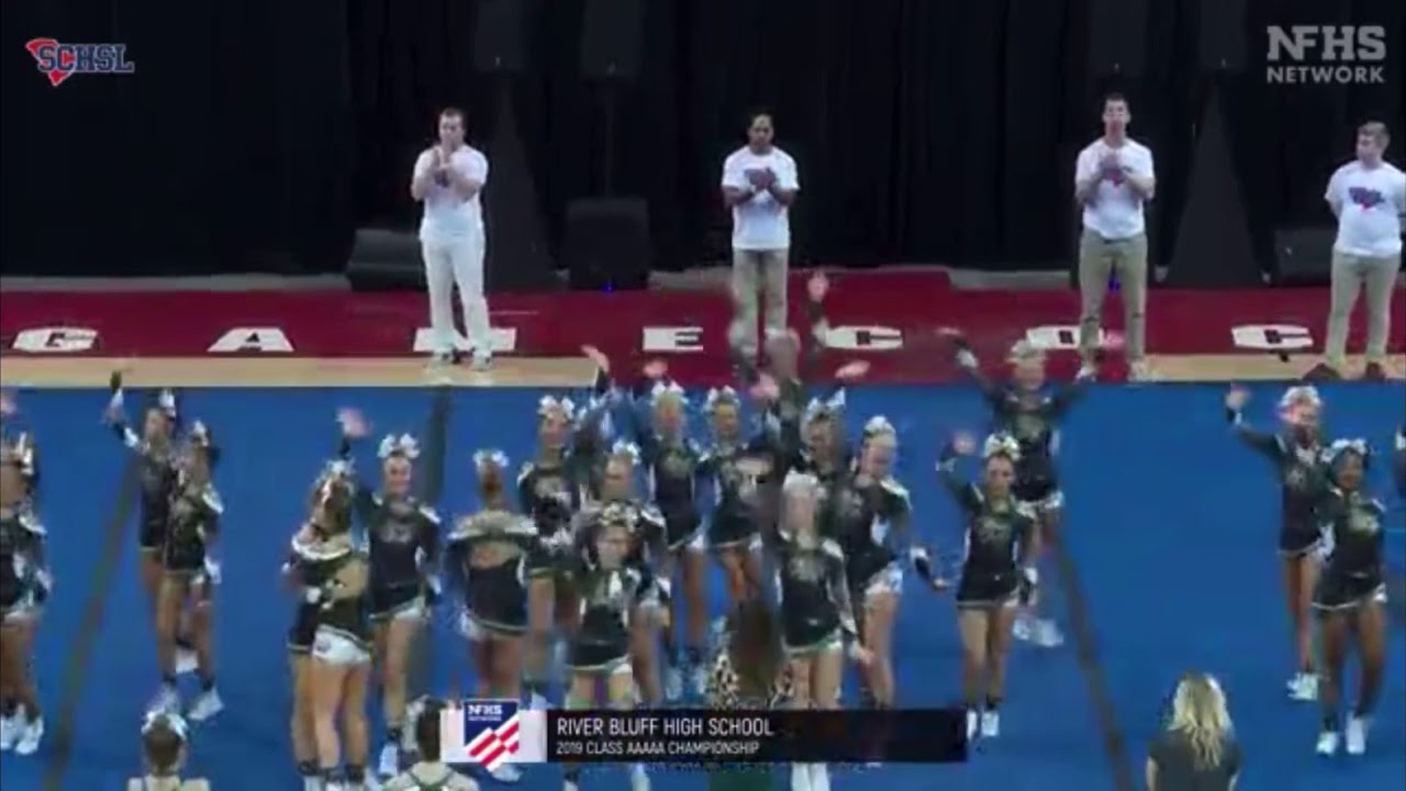 river bluff varsity cheer state 2019 - YouTube