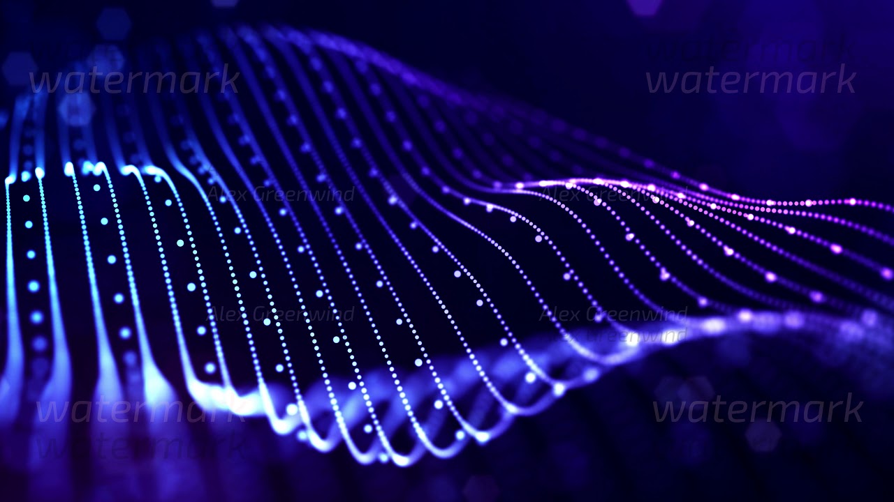 4k looped sci-fi particle background with bokeh and light effects. Glow ...