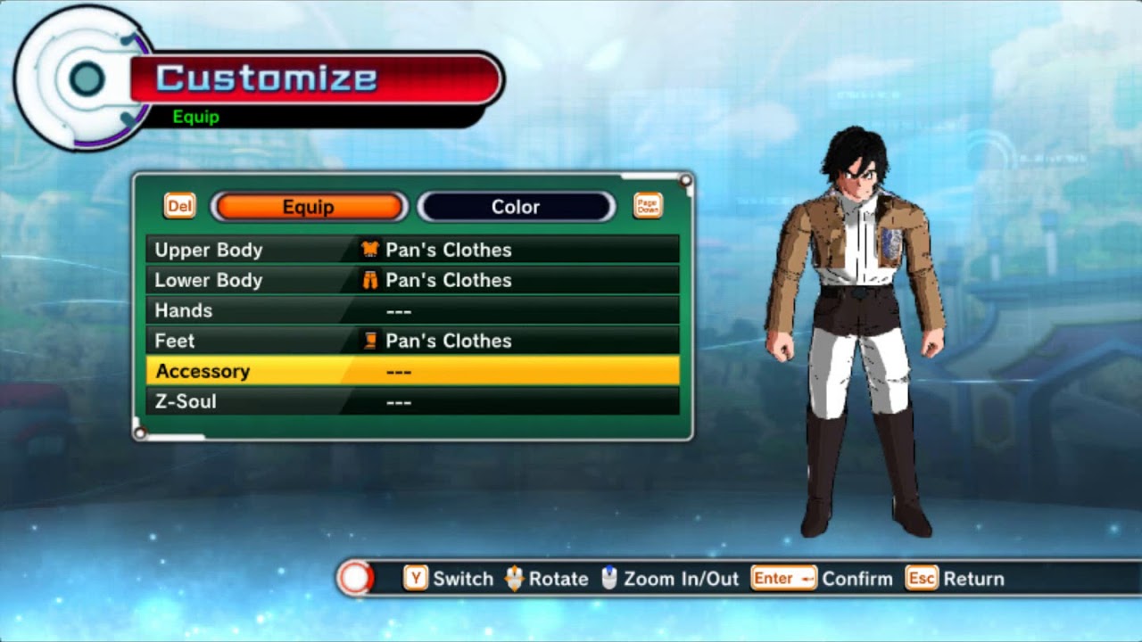 Attack on Titans outfit cac Dragon ball xenoverse and xv2 mods - YouTube