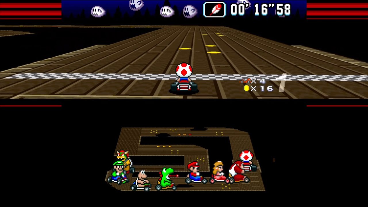 Super Mario Kart Hack: Limited 1 / in HD 16:9 / SNES / bsnes - YouTube