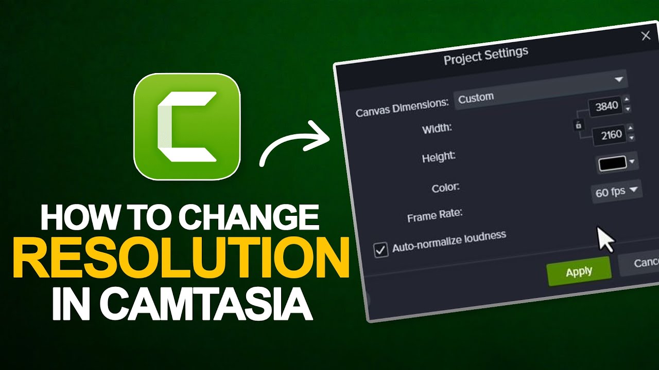 How to Change Video Resolution in Camtasia | Camtasia Beginner Tutorial - YouTube