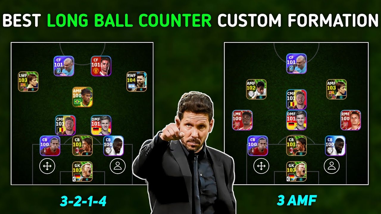 Top 7 Best Long Ball Counter Custom Formations In eFootball 2024 Mobile ...