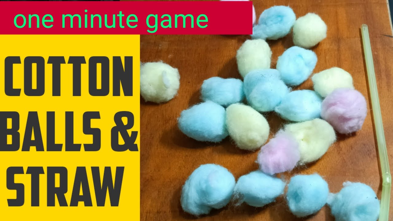 cotton balls and straw game/One minute game for kitty & birthday party ...