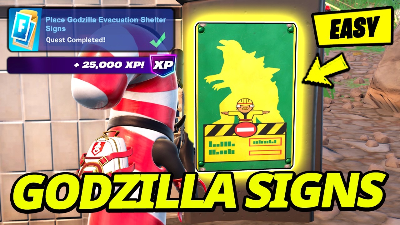 Godzilla Shelter Sign