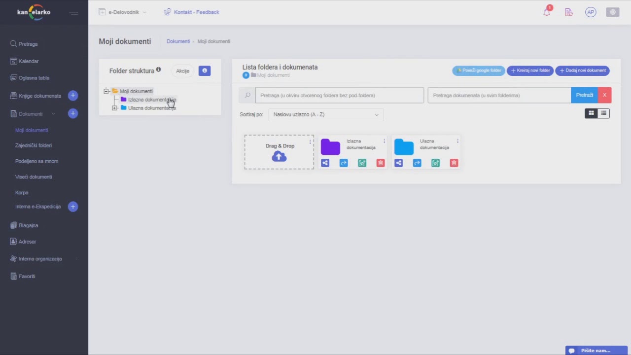 Kreiranje folder strukture u Mojim dokumentima - modul e-Delovodnik ...