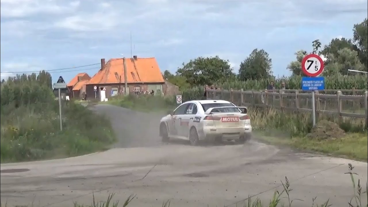 Rally van Staden 2023 - SS9: Westrozebeke 3 - all cars in hairpin after ...