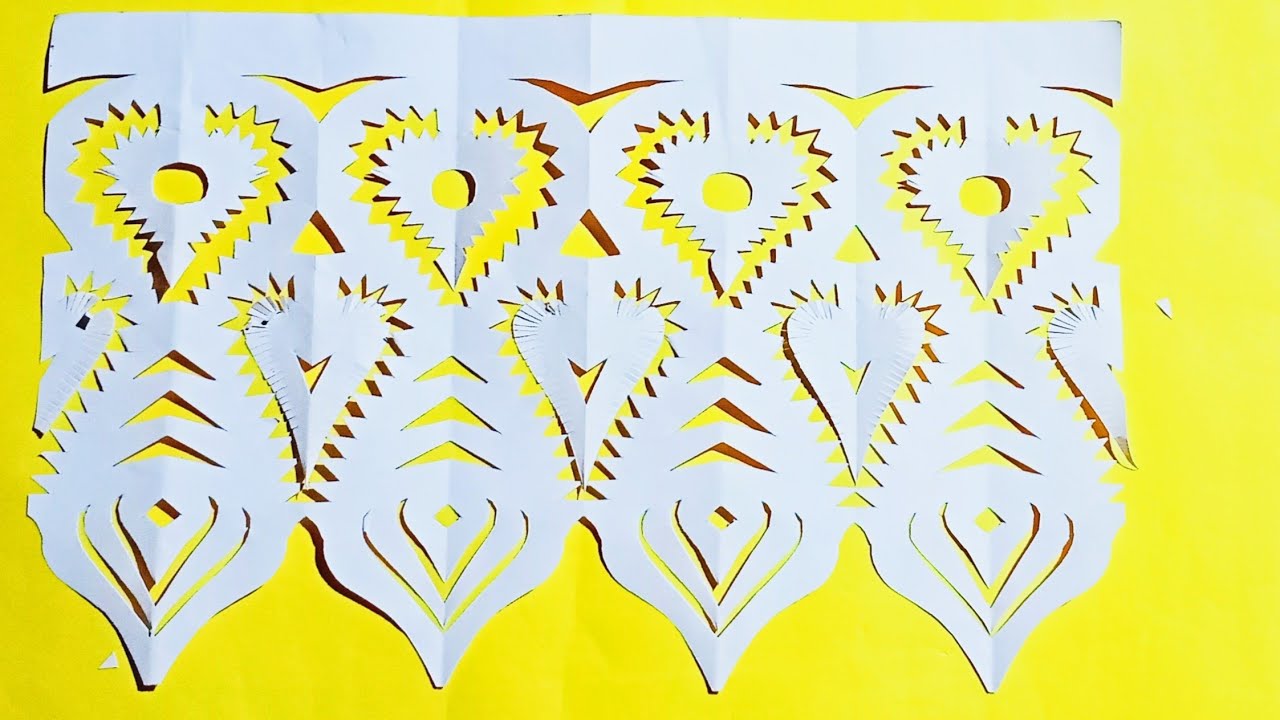 Paper jhalar cutting।। Simple paper cutting।। Art and Craft it's ...