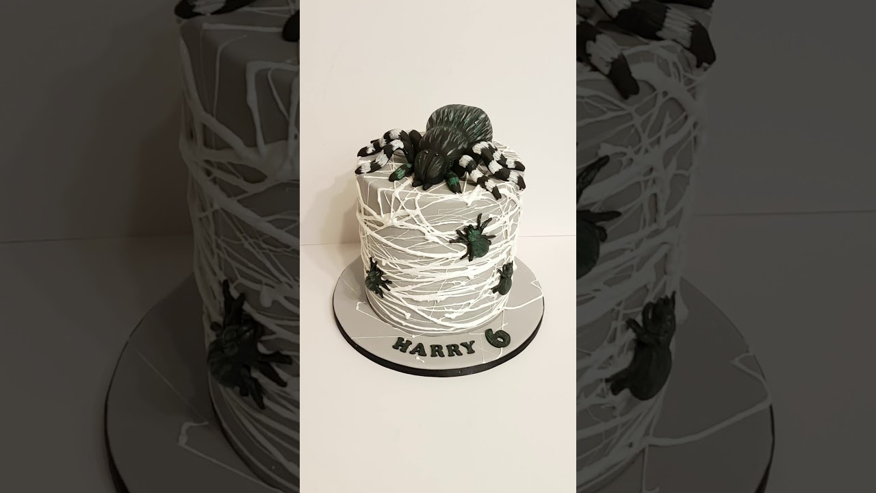 Tarantula spider Halloween birthday cake - YouTube