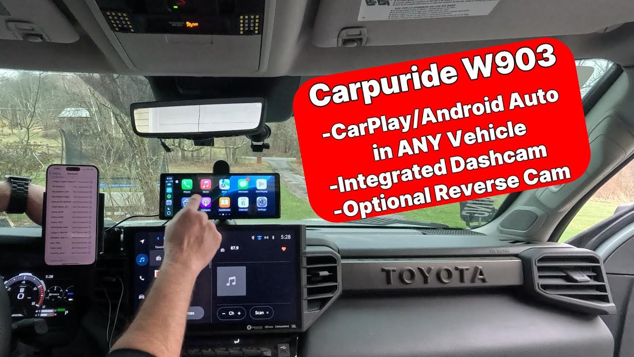 Carpuride W903, with 4k Integrated Dashcam and Reverse Camera. CarPlay ...
