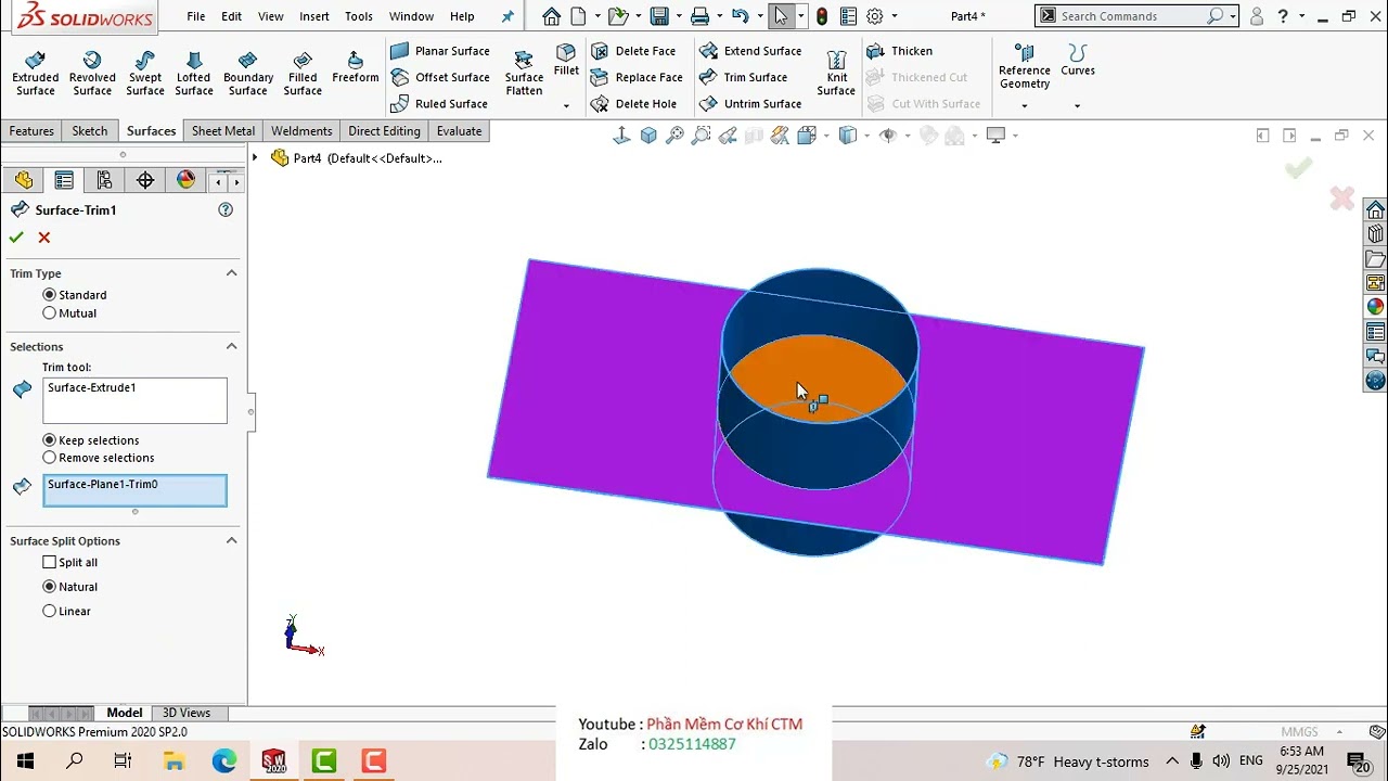 Chuyên sâu về lệnh EXTEND,TRIM,UNTRIM FACE Surface trong Solidworks ...