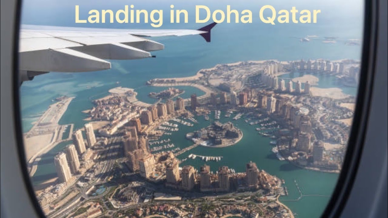 Doha Qatar -landing night view - YouTube