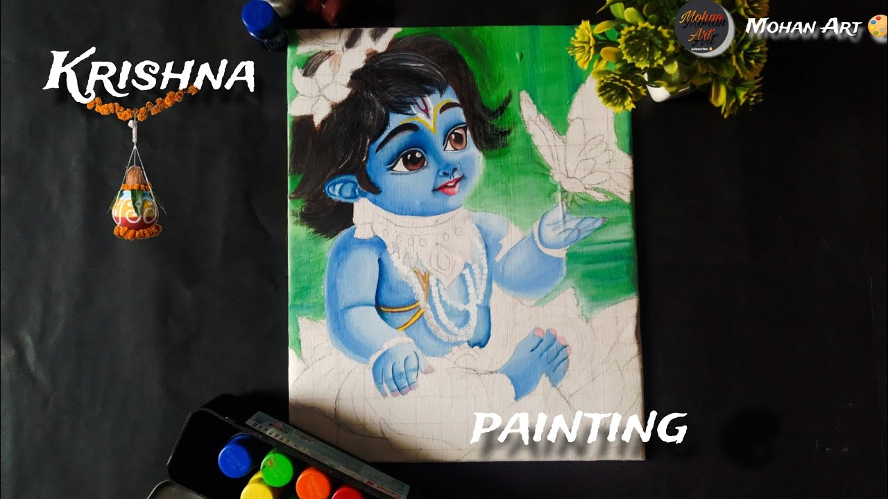 🚩Krishan Painting ️ Easy Step By Step 🖌️ part 4 - YouTube