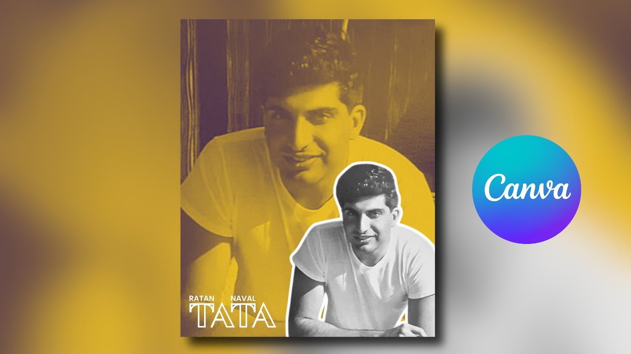 Unique Poster Design in Canva | Canva Tutorial | Ratan Tata - YouTube