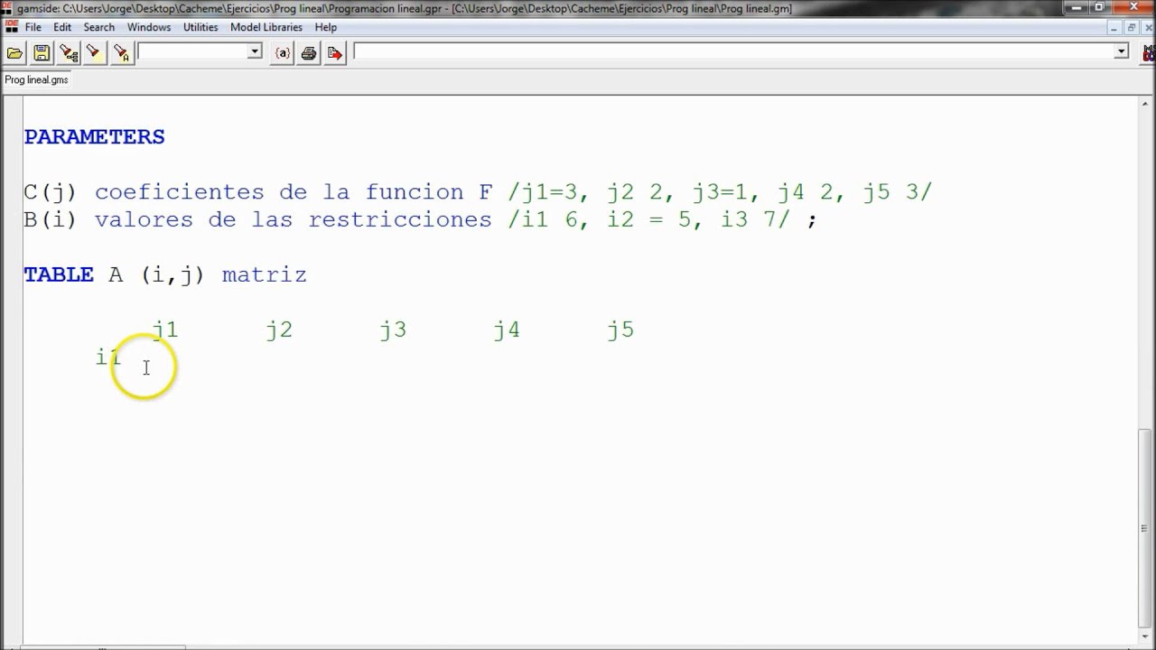 GAMS - Ejemplo de programación lineal - CAChemE.org - YouTube