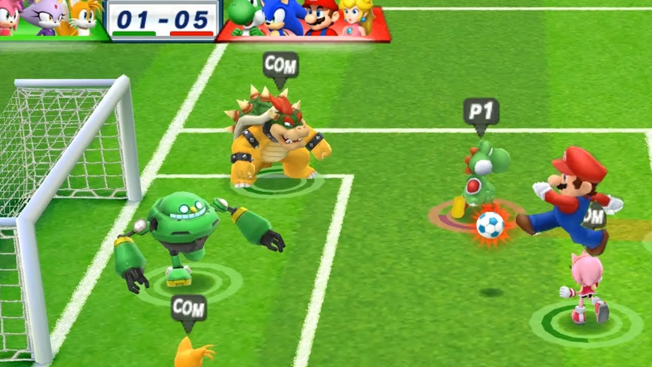 Mario and Sonic at the London 2012 Olympic Games #Football Yoshi vs ...