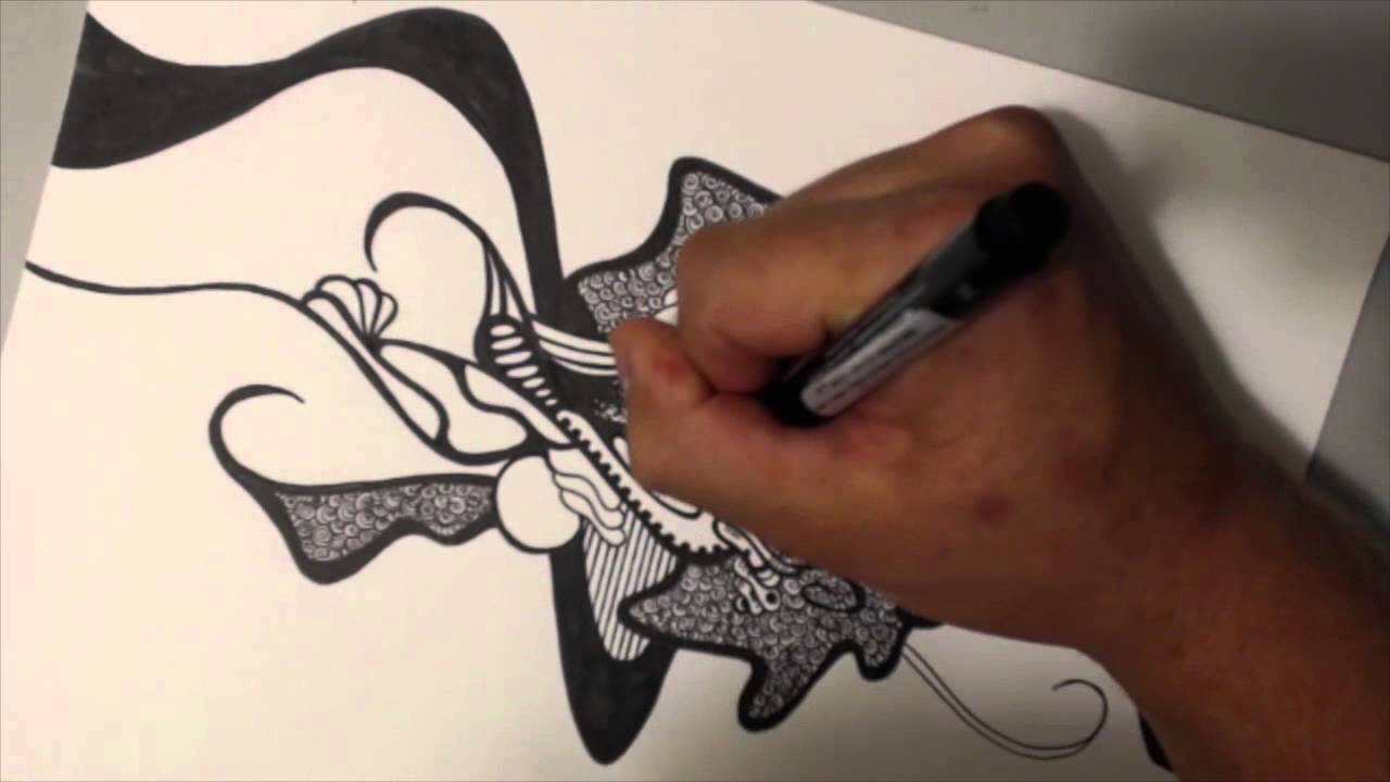 Doodle Art Blog #3: Drawing "The Darkness" - YouTube