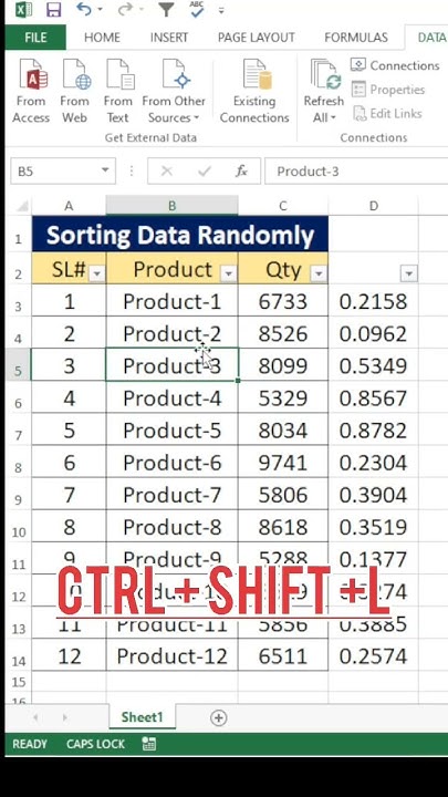 Sorting Data Randomly in excel #shorts #excel #excelshorts - YouTube