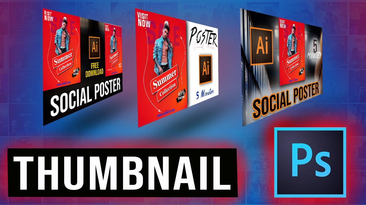 Create Thumbnail in photoshop || Workflow || Download free PSD template ...