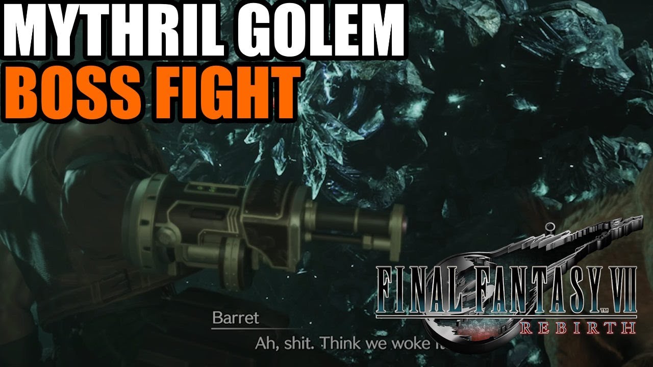 Final Fantasy 7 Rebirth - Mythril Golem Boss Fight - YouTube