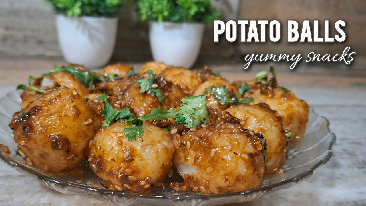 Chilli Garlic Potato Balls | Korean Snacks Recipe | Soft and Spongy ...