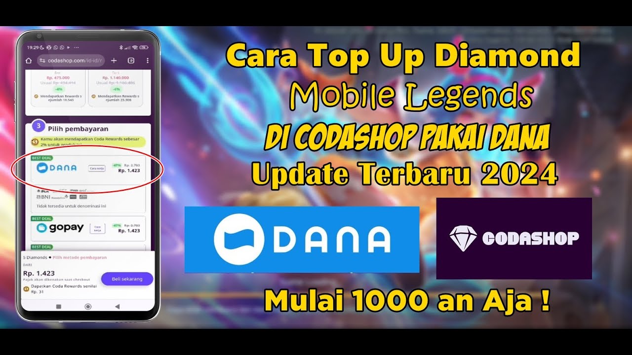 Cara Top Up Diamond Mobile Legends Di Codashop Pakai Dana Terbaru 2024 ...