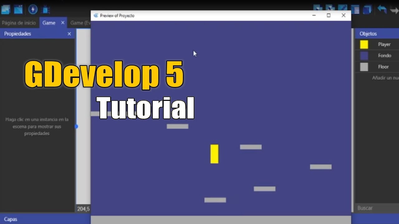 Movimiento y Plataforma Tutorial 01 | GDevelop 5 (XtremeDev) - YouTube