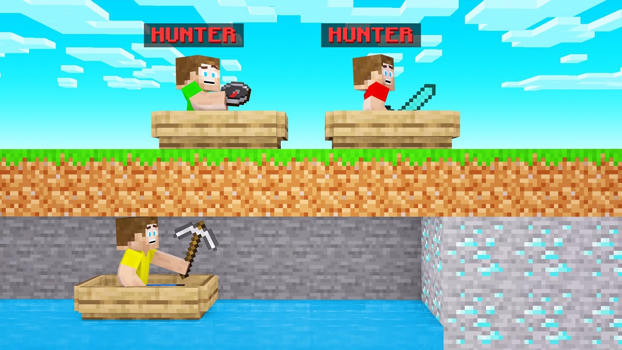 HUNTERS VS SPEEDRUNNERS In BOATS! (Minecraft) - YouTube
