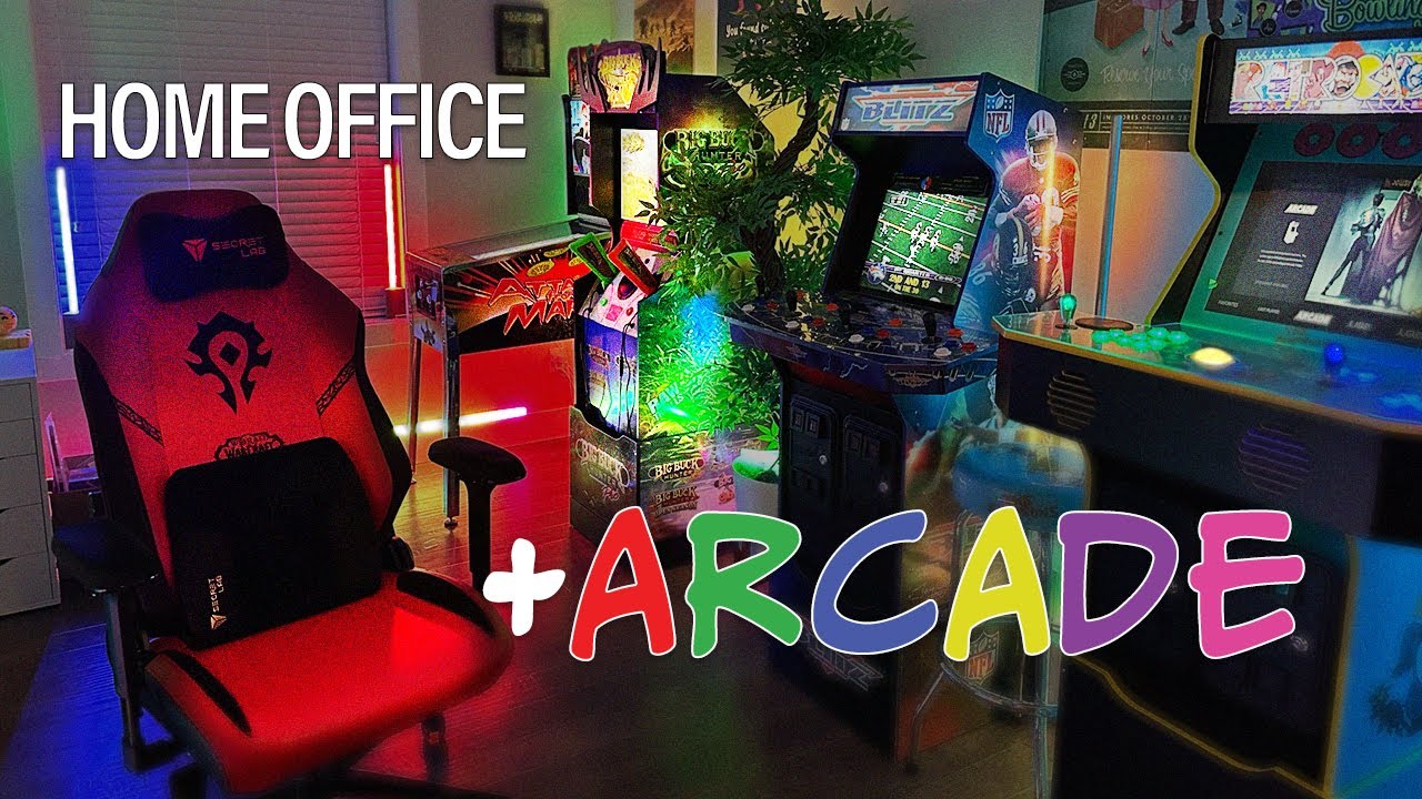 Home office & arcade setup: Arcade 1up 🕹️ | Samsung Odyssey Ark 📺 | Secret Labs 🪑 - YouTube