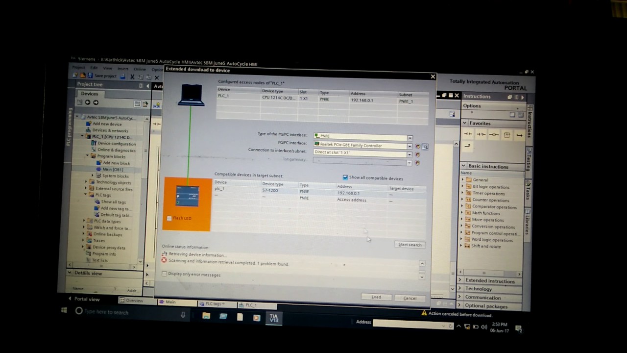 Siemens S7-1200 program downloading - YouTube