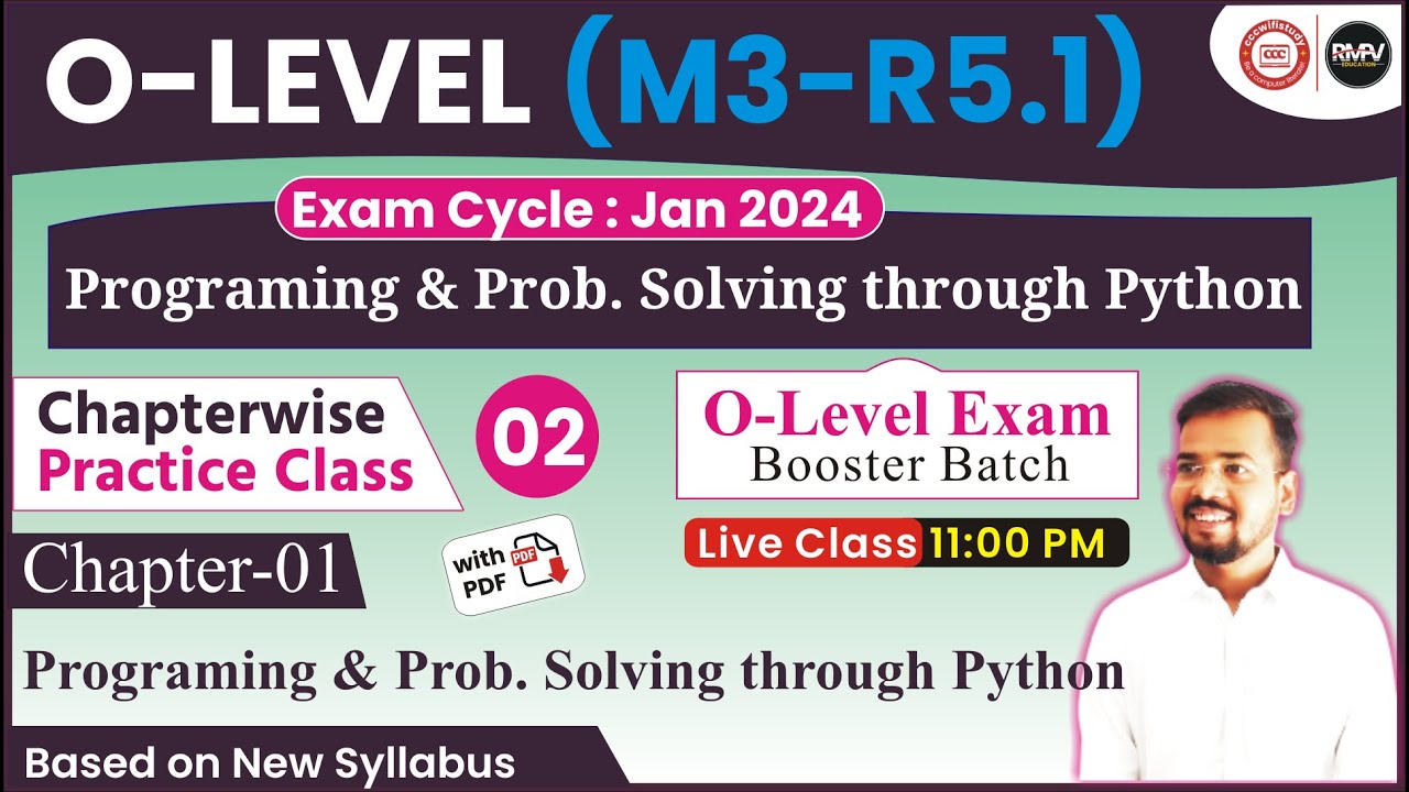 O Level Jan Exam 2024 Day 02 M3 R51 Python Programing Objective Question Youtube