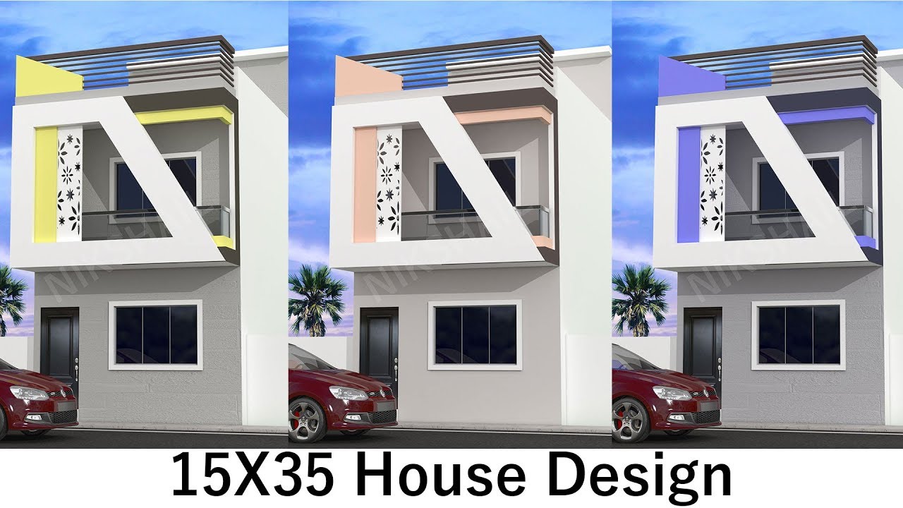 15X35 House interior design with 3d elevation by nikshail - YouTube