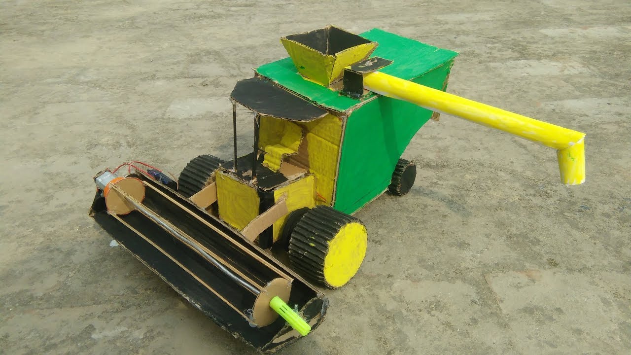 How to make diy combine harvester - YouTube