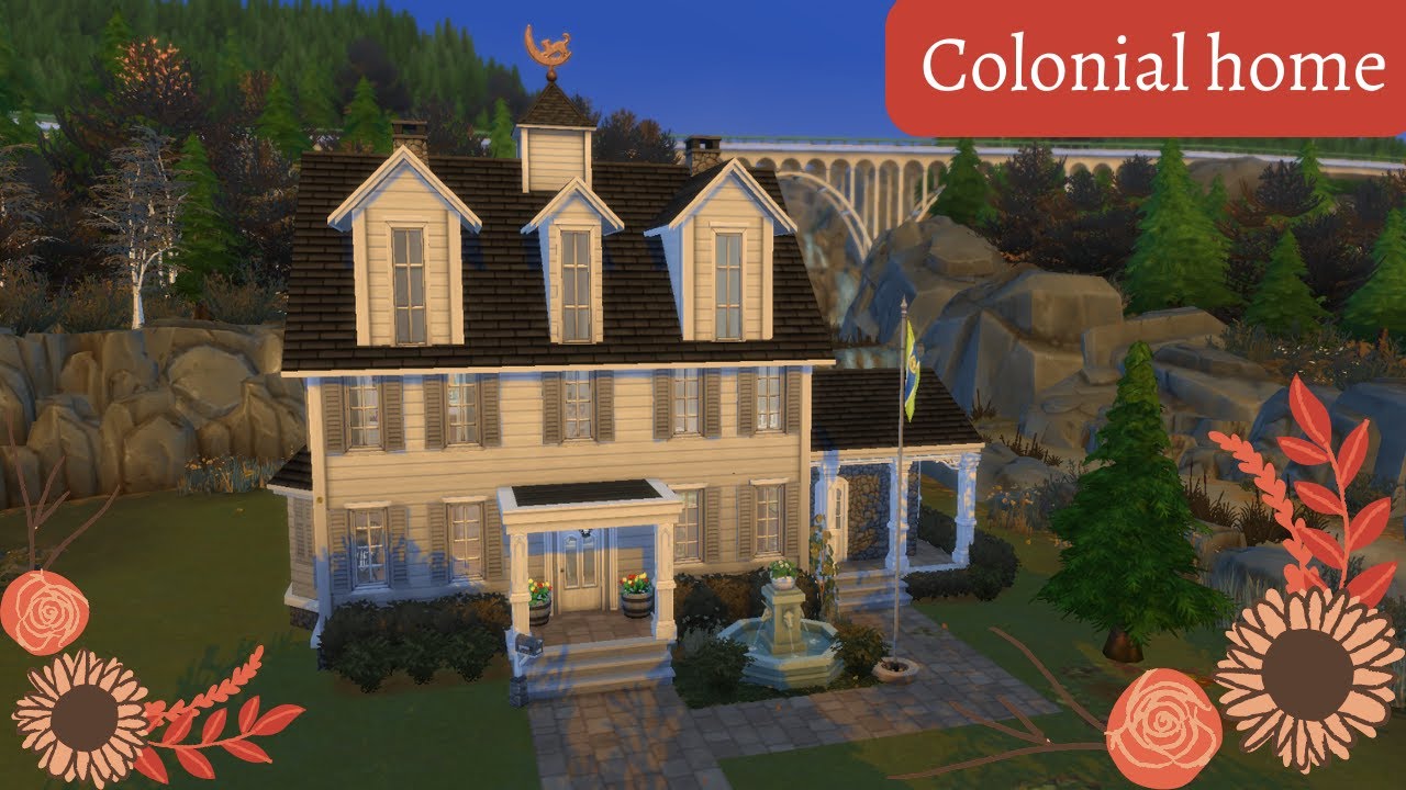 Family Colonial Home //The Sims 4 {speed build} - YouTube