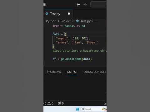 Pytho Intervew question 2024,Pandas Dataframe Python #shorts #viral #python #vscode - YouTube