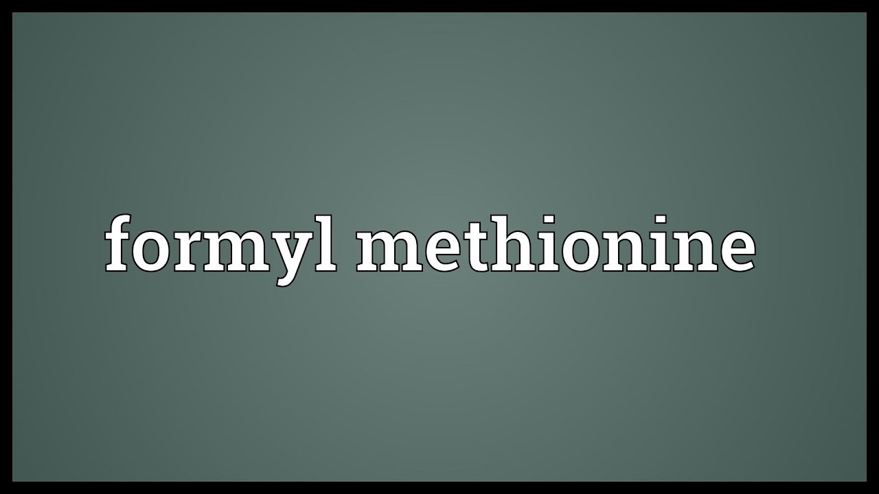 Formyl methionine Meaning - YouTube