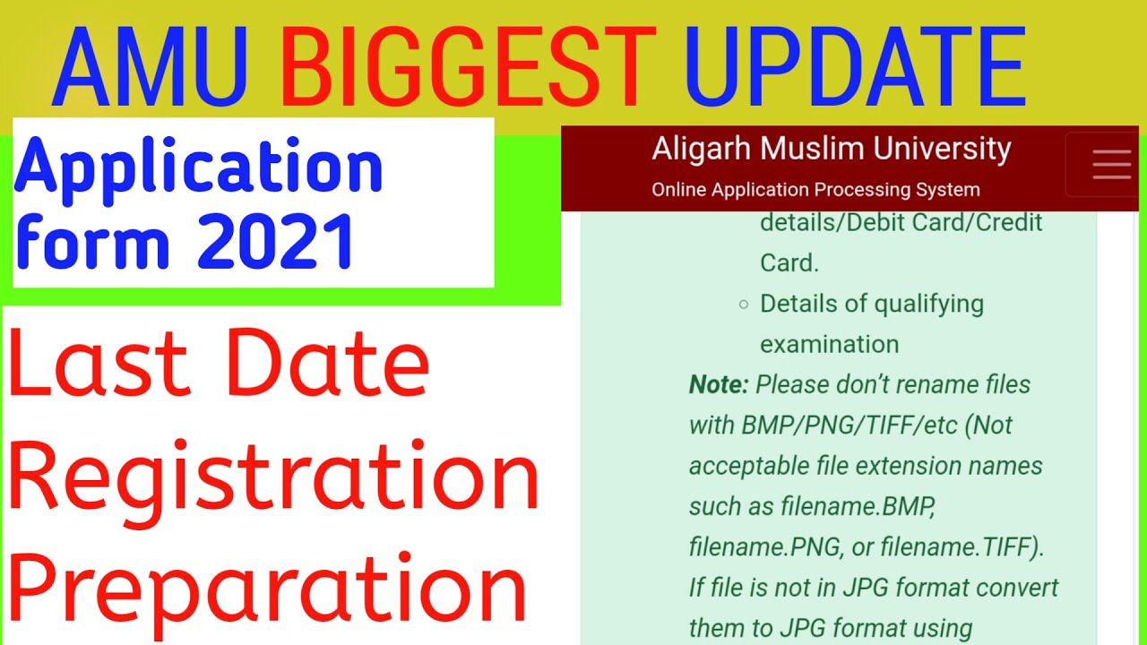 AMU Latest Update for 2021 students| AMU Application form Aligarh ...
