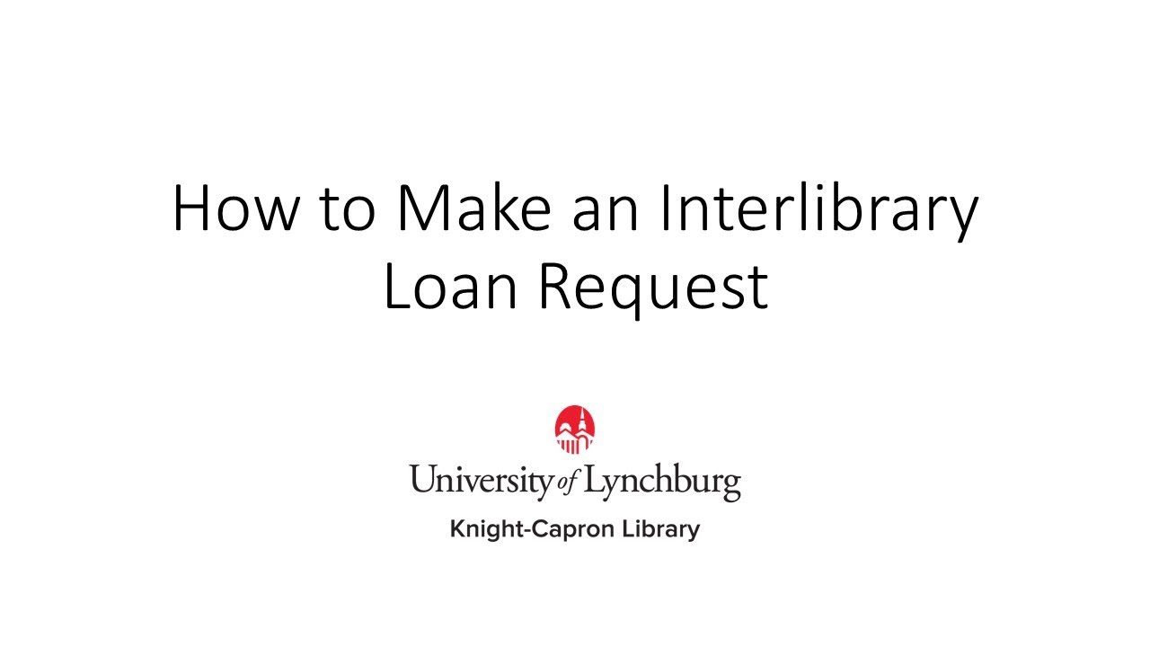 How to Make an Interlibrary Loan Request - YouTube
