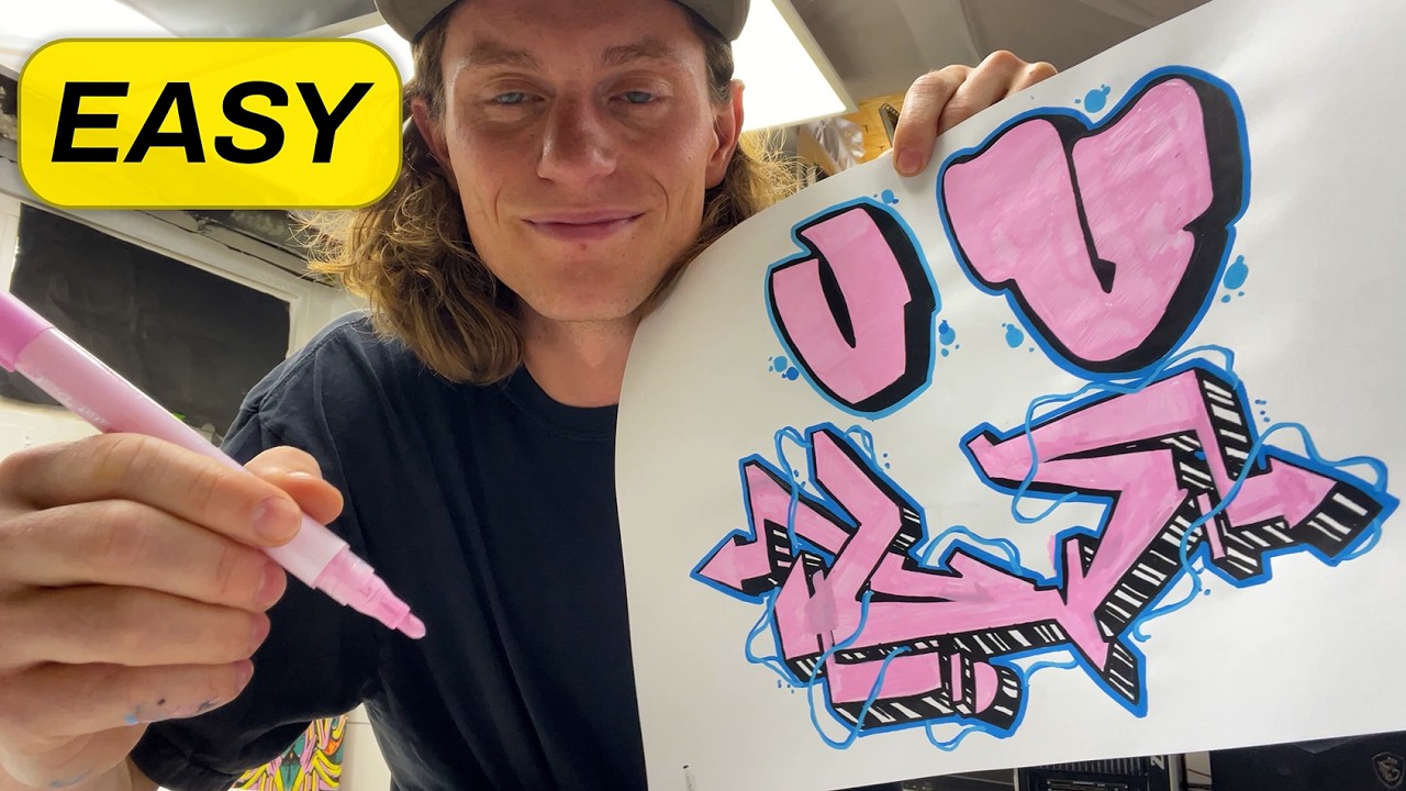 Graffiti Letter V Drawing Tutorial - YouTube
