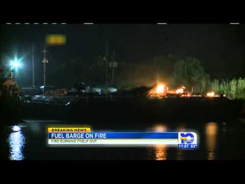 EXTENSIVE FOOTAGE of Five Fuel Barge Explosions Mobile Alabama 4/25 ...