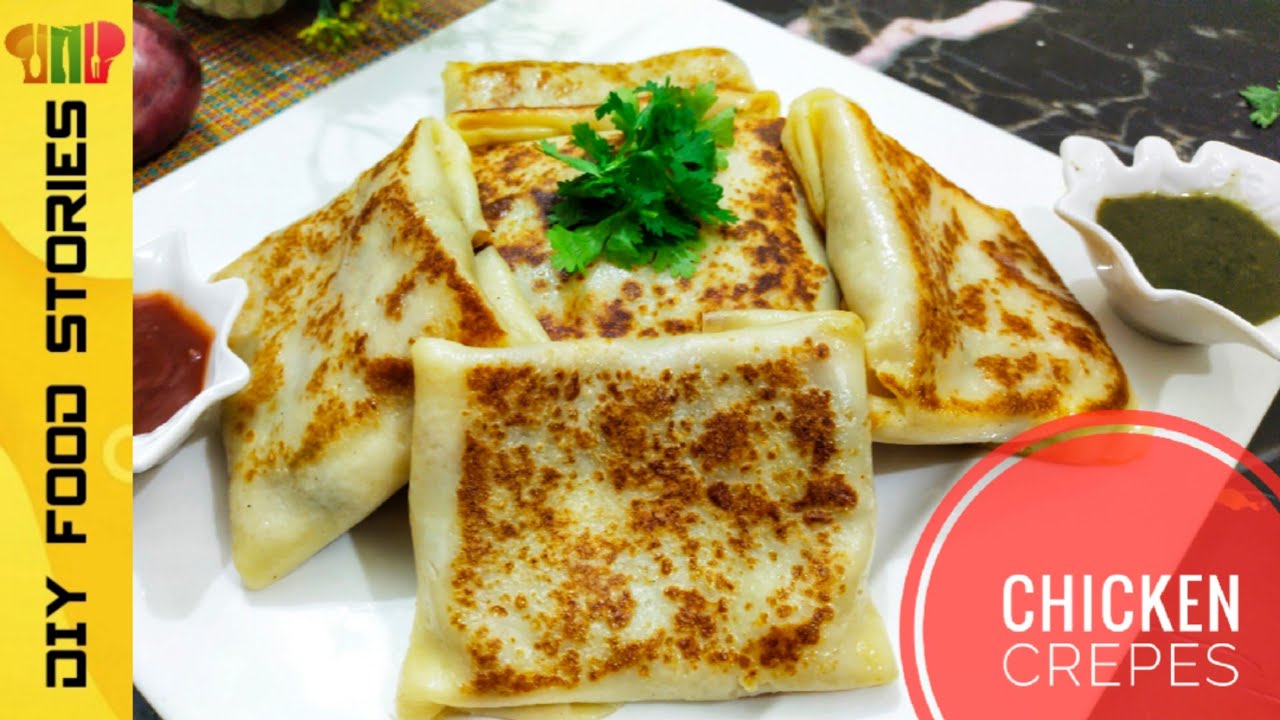 Chicken Tikka Crepes || Cheese Chicken Crepes || Chicken Crepes Snacks ...
