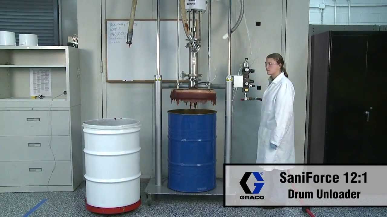 Graco SaniForce Drum Unloader - YouTube