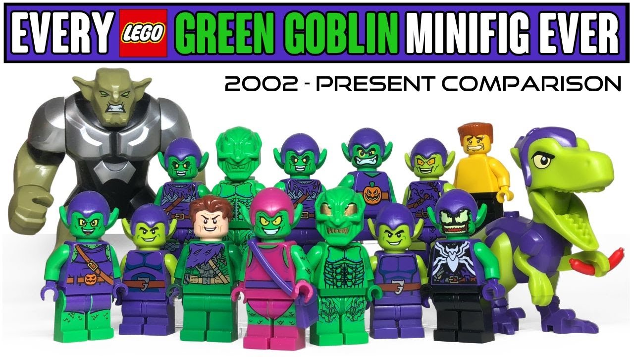 EVERY LEGO GREEN GOBLIN Minifig EVER MADE! (2002 - Present Day) - YouTube