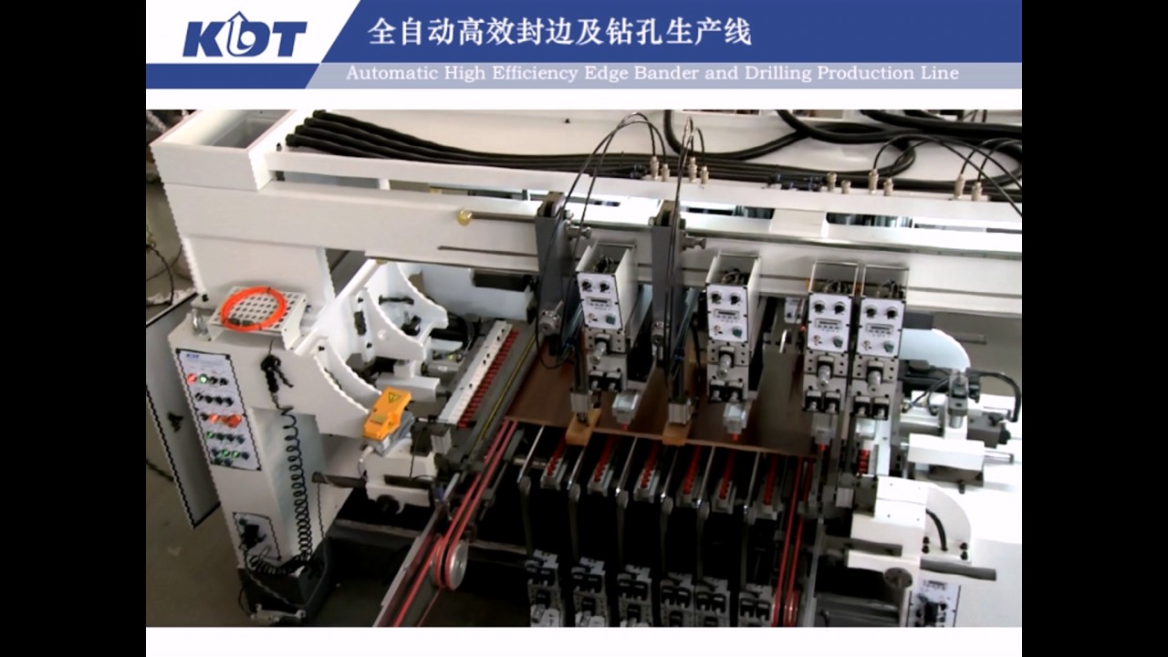 KDT Edgebander & Drilling production line - YouTube