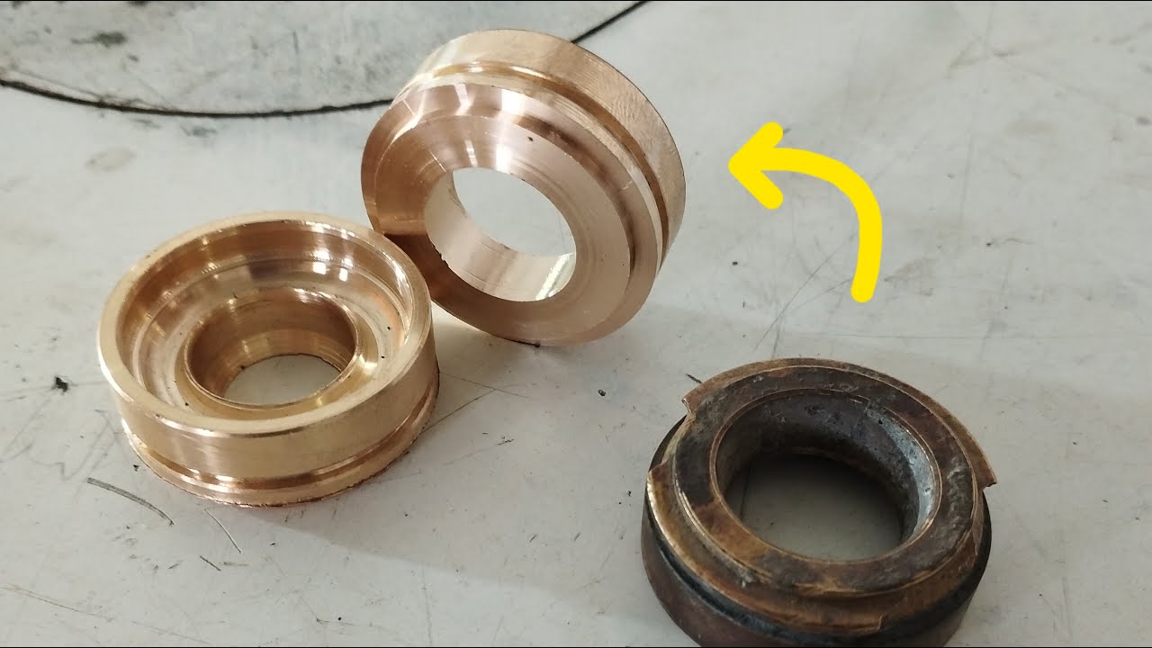 how to make a bronze bushing for a high pressure pump #lathe - YouTube