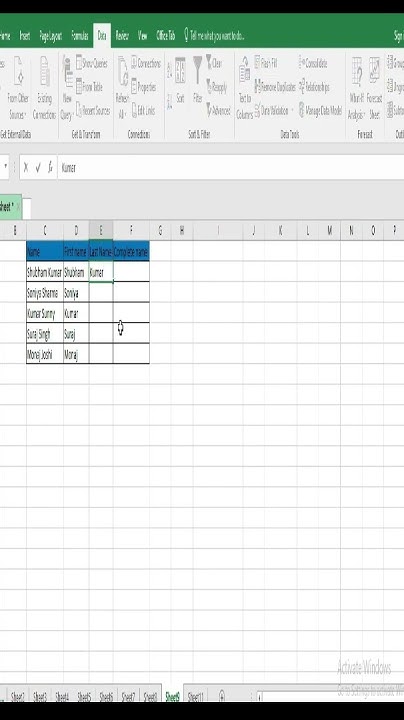 Flash Fill Full Name Excel Tips And Tricks Excel Youtubeshorts Flashfill Youtube