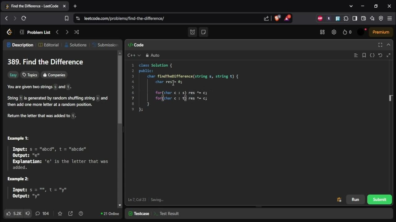 leetcode-389 - YouTube