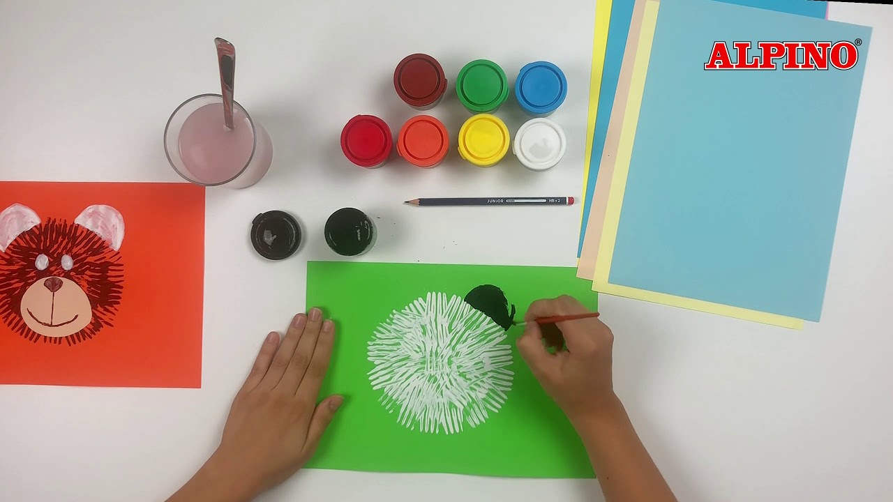 Cómo Pintar Osos con Témperas y un Tenedor - YouTube